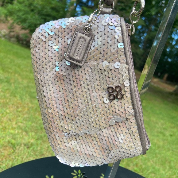 Coach | Bags | Coach Silver Wristlet Sequins Hang Tag | Poshmark